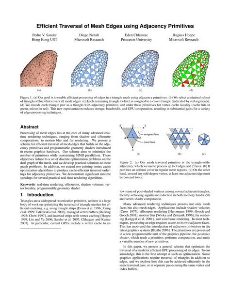 pdf efficient traversal of mesh edges using adjacency edgetrav pdf a b