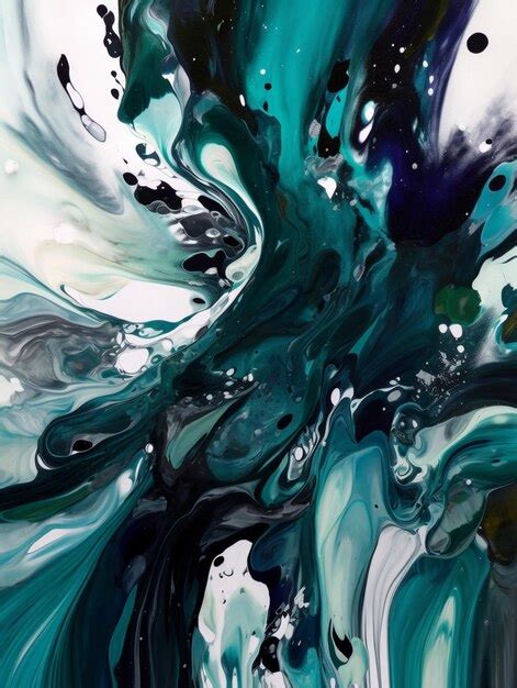 Premium Photo A Colorful Painting With A Blue And Green Swirls