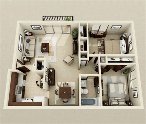 Bedroom Apartment House Plans Two Bedroom House Small House Plans