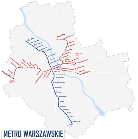 Plan I Mapa Metra W Warszawie Stacji I Linii