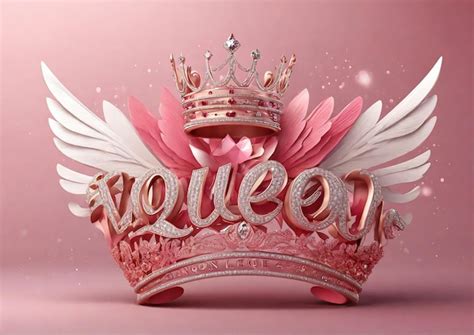 Elegant 3D Typography With An Elegant Crown And Fine Diamonds With