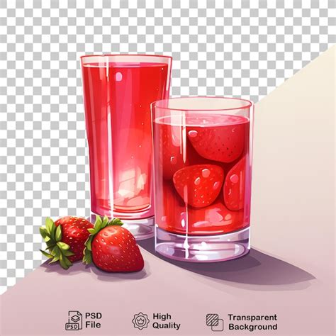 Vaso De Jugo De Fresa Aislado Sobre Un Fondo Transparente Incluye