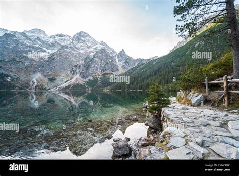 Morskie Oko Or Sea Eye Lake Famous Tourist Destination In Tatra