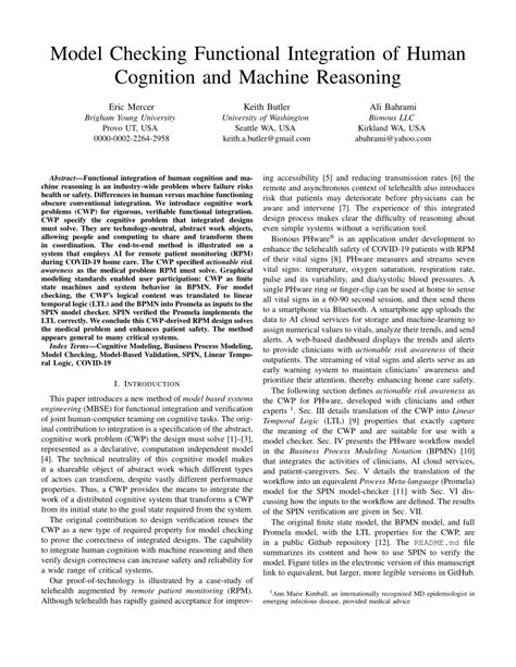pdf model checking functional integration of human cognition and machine reasoning