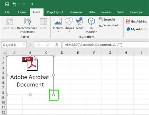 how to embed a pdf in excel geeksforgeeks
