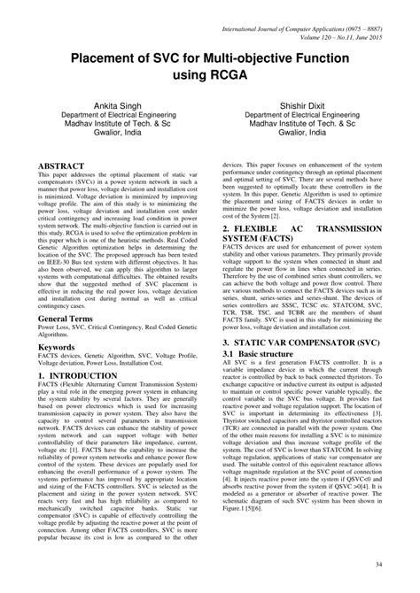 pdf placement of svc for multi objective function using rcga