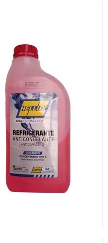 Liquido Refrigerante Concentrado Rosa Rojo Hellux Litro
