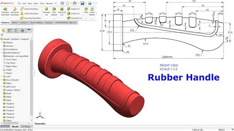Solidworks Surface Tutorial Handle Lofted Boss Base Offset Surface