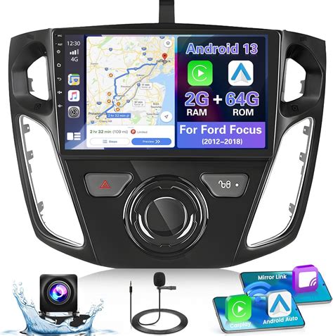 Hikity 2G 64G Android 13 Autoradio Carplay Senza Fili Per Ford Focus