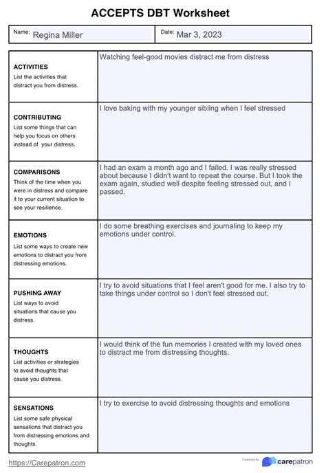 DBT Printables Bingo Worksheet DBT Skills Cheat Sheet