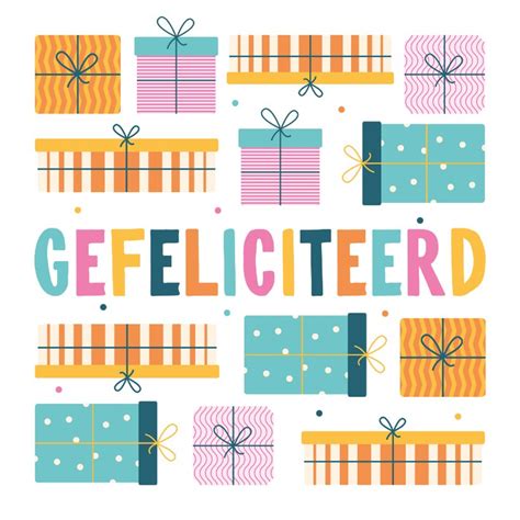 Vrolijke Verjaardagskaart Cadeautjes Confetti Kaartje Go