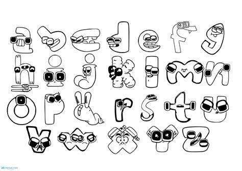 Alphabet Lore A To Z Coloring Pages Alphabet Lore Colouring Pages