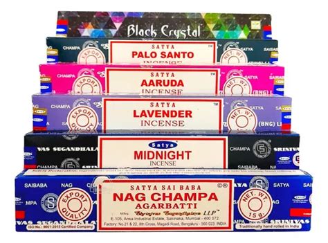 Kit Incenso Nag Champa Diversos 6 Cx Melhores Aromas Satya MercadoLivre