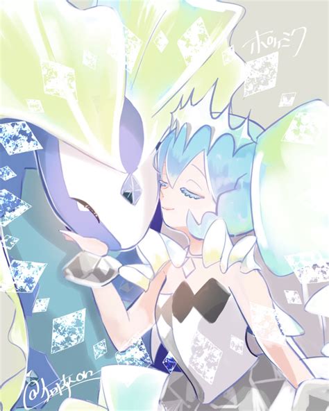 The Big Imageboard Tbib 1girl Aurorus Bare Shoulders Blue Hair Bracelet Closed Eyes Closed
