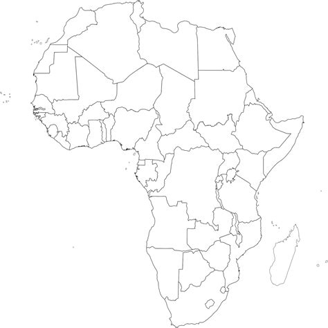 Politico Mapa De Africa Trabajo Sobre Los Continentes Los
