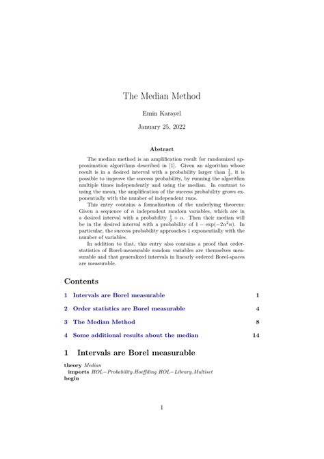 pdf the median method [formalization]