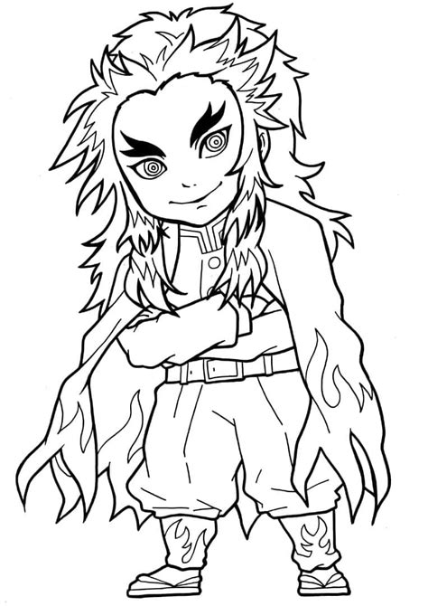 Amazing Kyojuro Rengoku Coloring Page Free Printable Coloring Pages