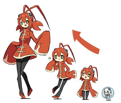 Лобстеродевочка Monster Girl Anime Monster Girls Ao Derurago Monokurocat1211