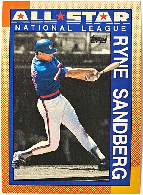 Ryne Sandberg 1990 Topps Chicago Cubs Baseball All Star Card HOF