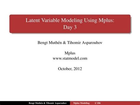 latent variable modeling using mplus day 3
