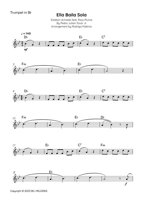 Ella Baila Sola Arr Rodrigo Faleiros By Pedro Julian Tovar Jr Sheet