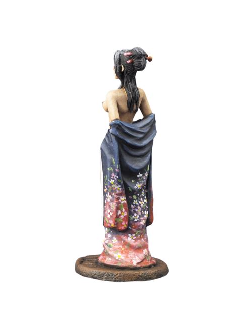 Ronin Miniatures Erotic Geisha Female Nude Girl Hand Painted Tin Metal