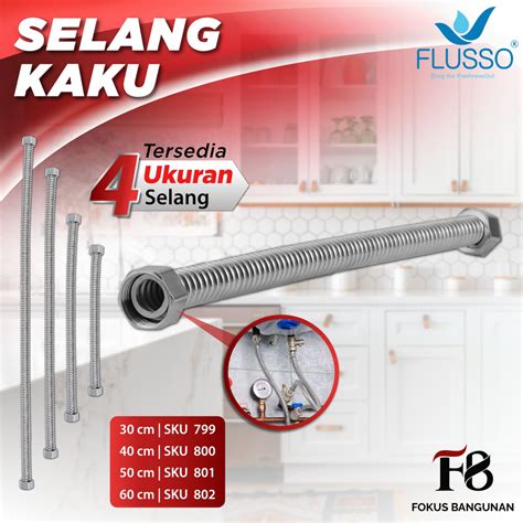 Jual Selang Kaku 30 40 50 60 Cm Stainless Sambungan Hoses Air Panas