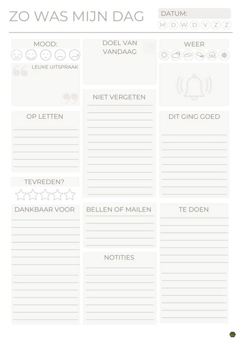Dag Planner En Dag Evaluatie School Juf Maike