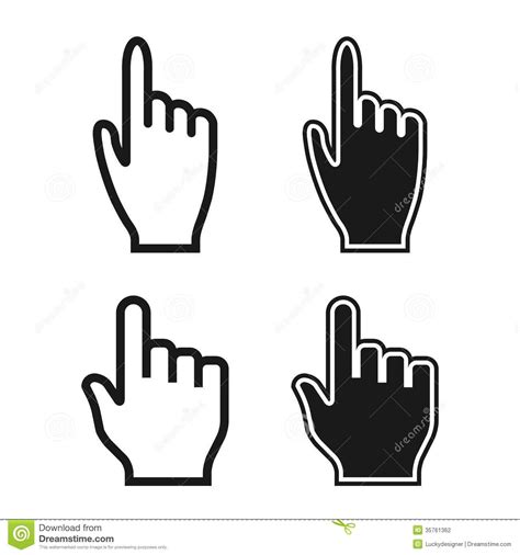 Woman And Man Hands Cursor Icons Mouse Pointer Set Vector