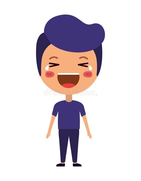 Car cter Feliz Del Kawaii Del Hombre De La Historieta Ilustración del