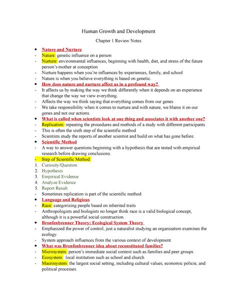 Human Growth And Developmen 1 Human Growth And Development Chapter 1