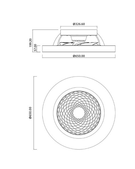 Ventilador de techo inteligente blanco 35W Ø65cm plafón LED 70W control