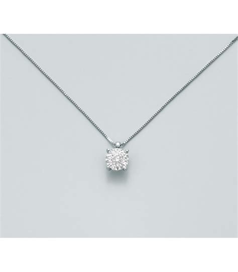 Collana Punto Luce Miluna Oro Bianco 9kt Diamante 0 01 Ct CLD4004X