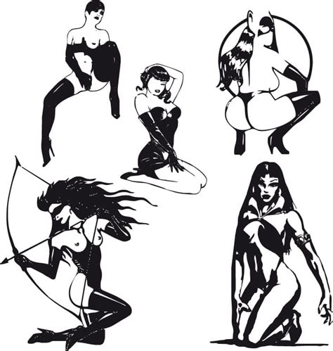 Hand Drawn Sexy Women Elements Vector Material Eps Uidownload