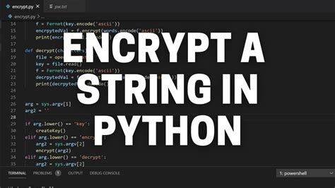 Encryption In Python Using Command Line And Saving The Key In A File Python Tutorial Youtube