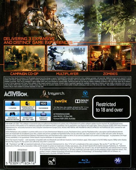 Call Of Duty Black Ops III 2015 PlayStation 4 Box Cover Art MobyGames