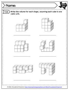 Teks Test Volume Of Cubes And Rectangular Prisms By Educational