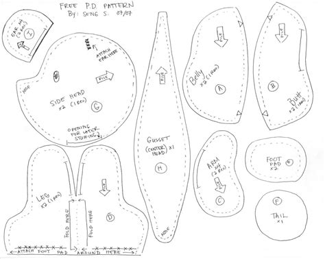 Free Printable Memory Bear Patterns Teddy Bear Pattern E7B