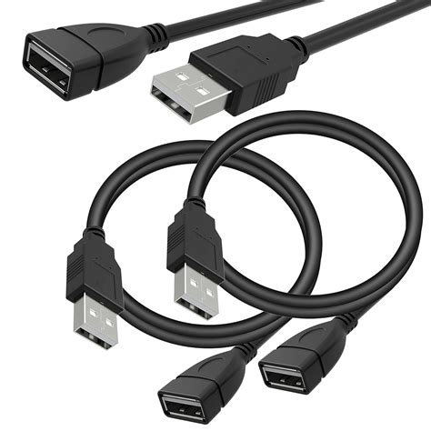 Storite 2 Pack 50cm USB 2 0 Male To Female Extension Plug Socket