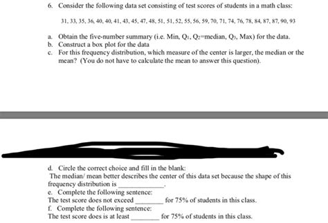solved consider the following data set consisting of test