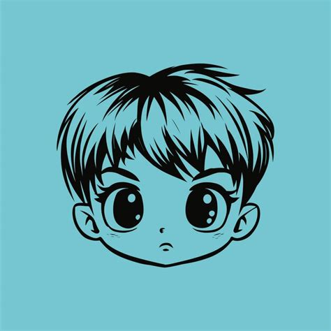 색칠 페이지 그림 귀여운 소녀 얼굴 개요 스케치 프리미엄 벡터