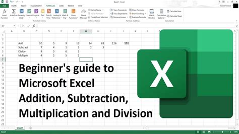 beginner s guide to microsoft excel how to add subtract multiply and divide in excel youtube