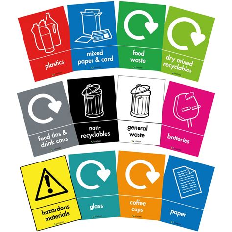 A5 Portrait Recycling Bin Labels Unisan UK