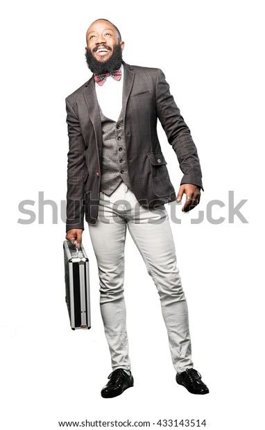 Full Body Black Man Holding Briefcase Stock Photo 433143514 Shutterstock