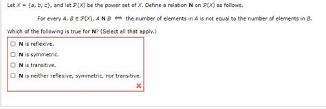 solved let x {a b c} and let p x be the power set of x