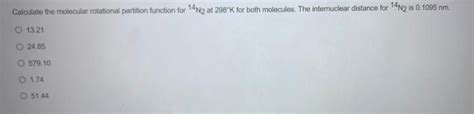solved calculate the molecular rotational partition function