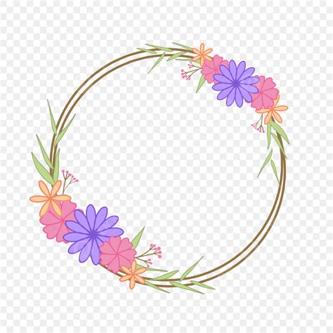 Bingkai Undangan Bunga Png Image Bingkai Bunga Lingkaran Cantik Untuk