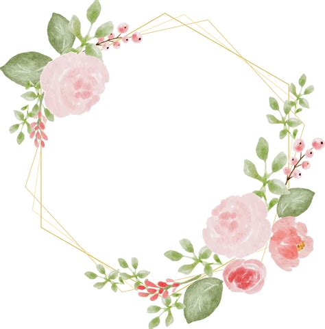 Corona De Ramo De Flores Silvestres Y Rosas Coloridas Acuarelas Sueltas