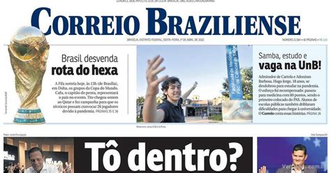 Capa Correio Braziliense Edição Sexta 1 de Abril de 2022