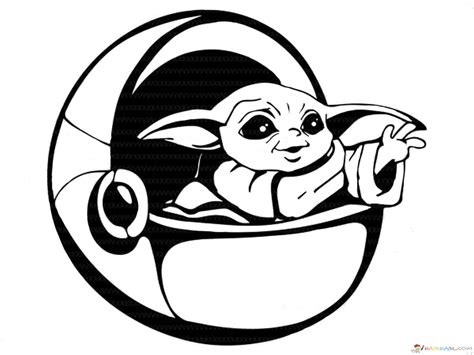 Baby Yoda Printable Coloring Pages